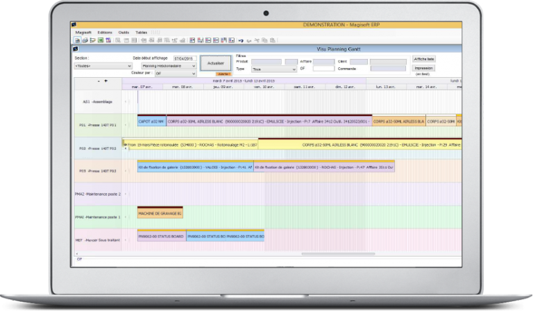 Gérez votre planning de fabrication avec la solution ERP Magisoft.